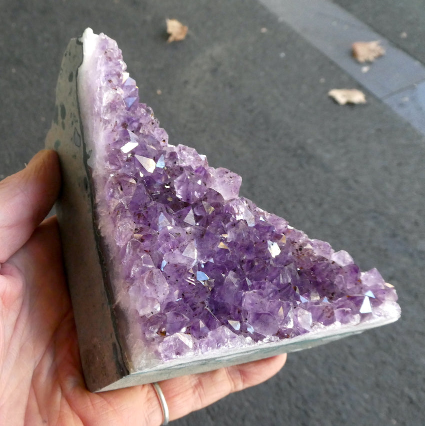 Amethyst Bookends from Drusy Cluster, nice purple – Crystal Heart