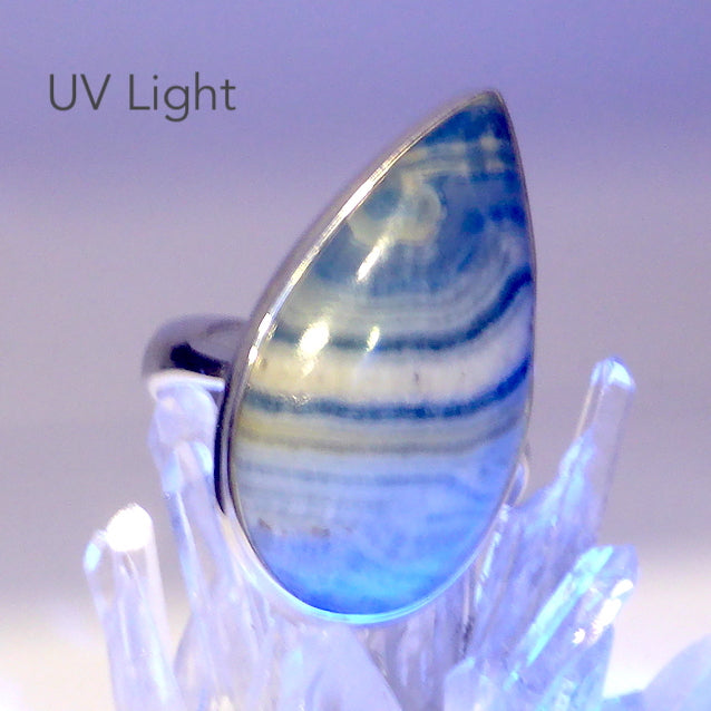 Blue Scheelite Ring, 925 Silver r1 – Crystal Heart